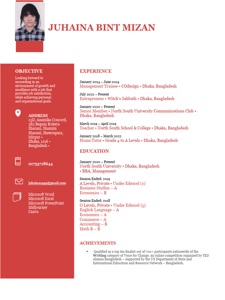 JUHAINA BINT MIZAN CV | PDF