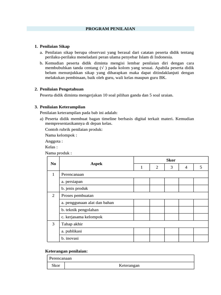 Program Penilaian Pai | PDF