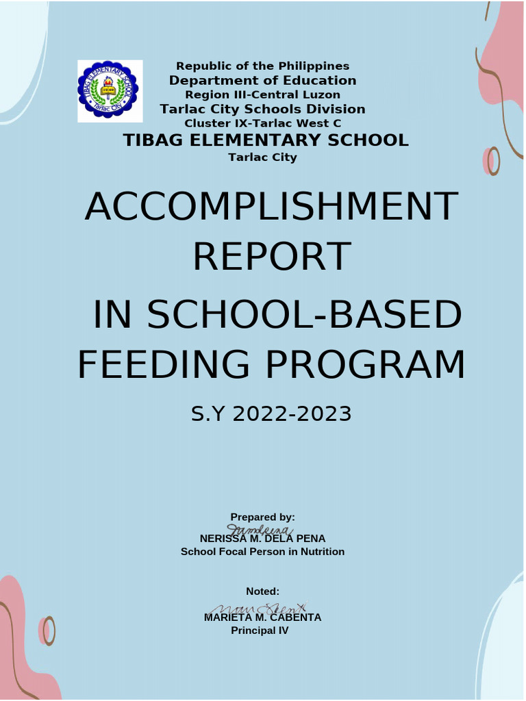 Accomplishment-Report-in-SBFP-S.Y-2022-2023 | PDF | Nutrition | Diet ...