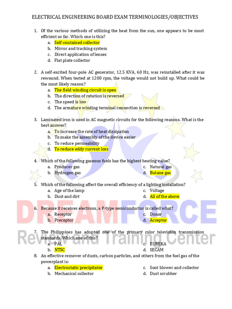 Ee Objectives Part 02 | PDF | Transformer | Inductor