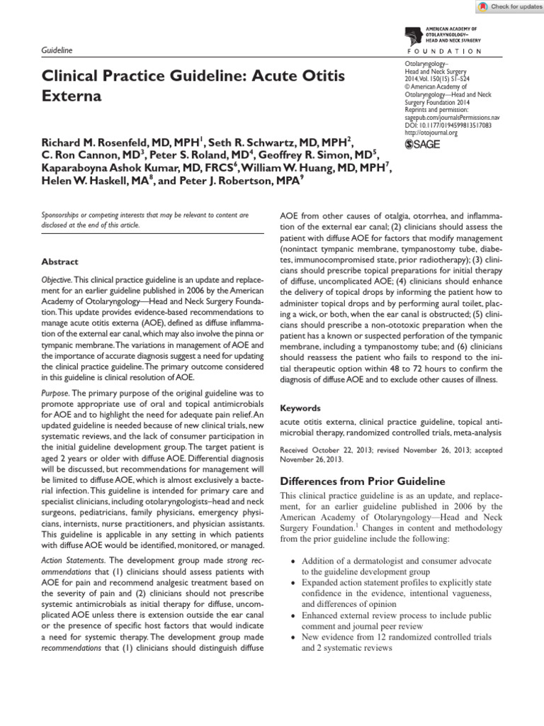 Acute Otitis Externa | PDF | Evidence Based Medicine | Health Care