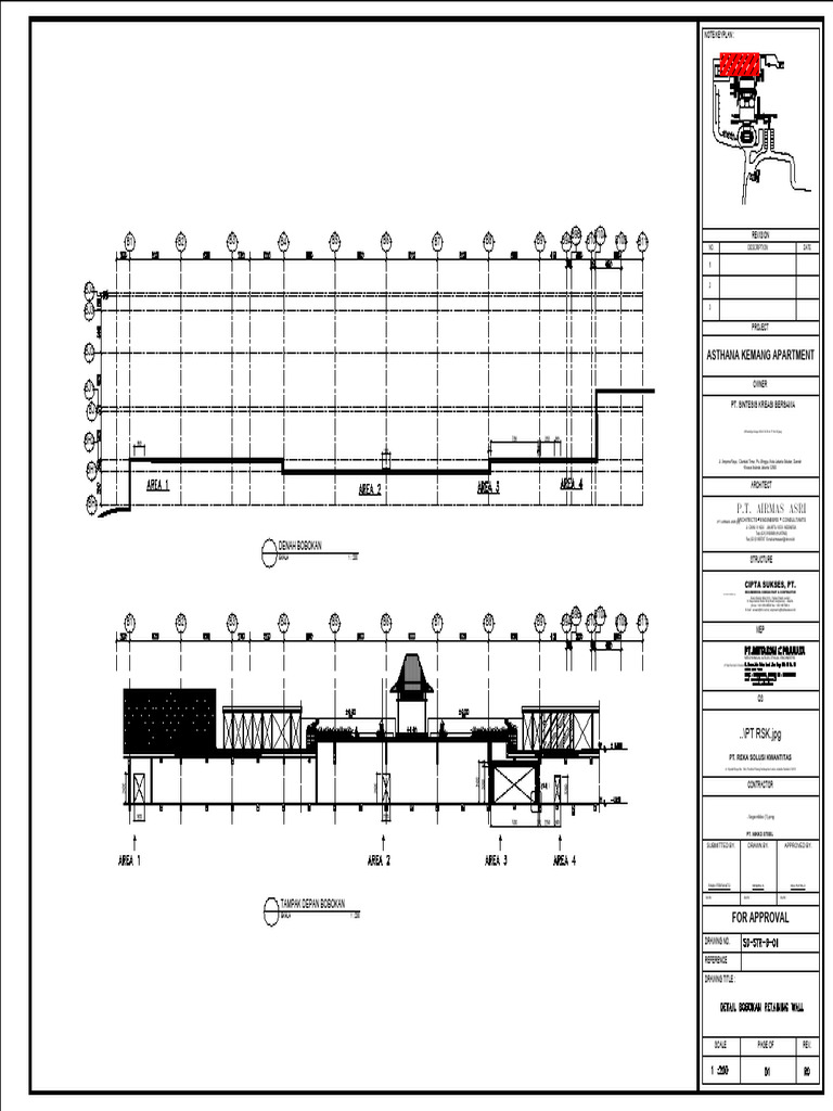 1.denah Bobokan Retaining Wall | PDF