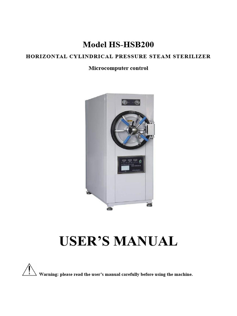 HS-HSB Manual | PDF | Sterilization (Microbiology) | Steam