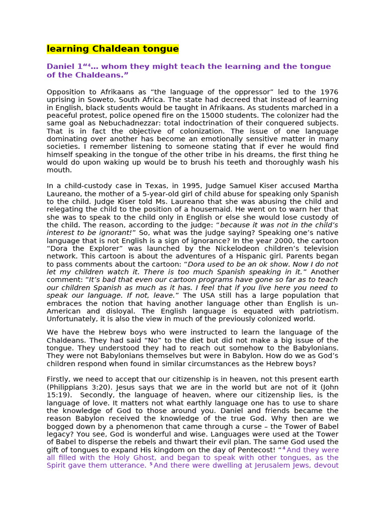 Chaldean Language and Cultural Insights | PDF | Religious Belief And ...