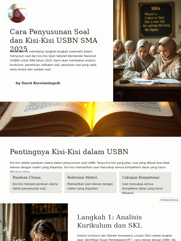 Cara Penyusunan Soal Dan Kisi Kisi USBN SMA 2025 | PDF