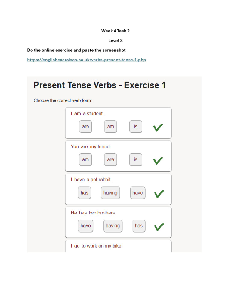 Week 8 Task 2 Present Continous | PDF