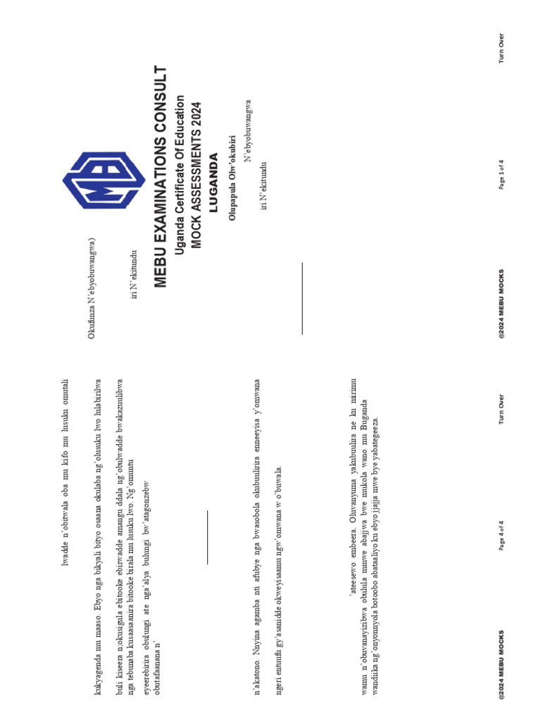 UCE LUGANDA PAPER 2 | PDF