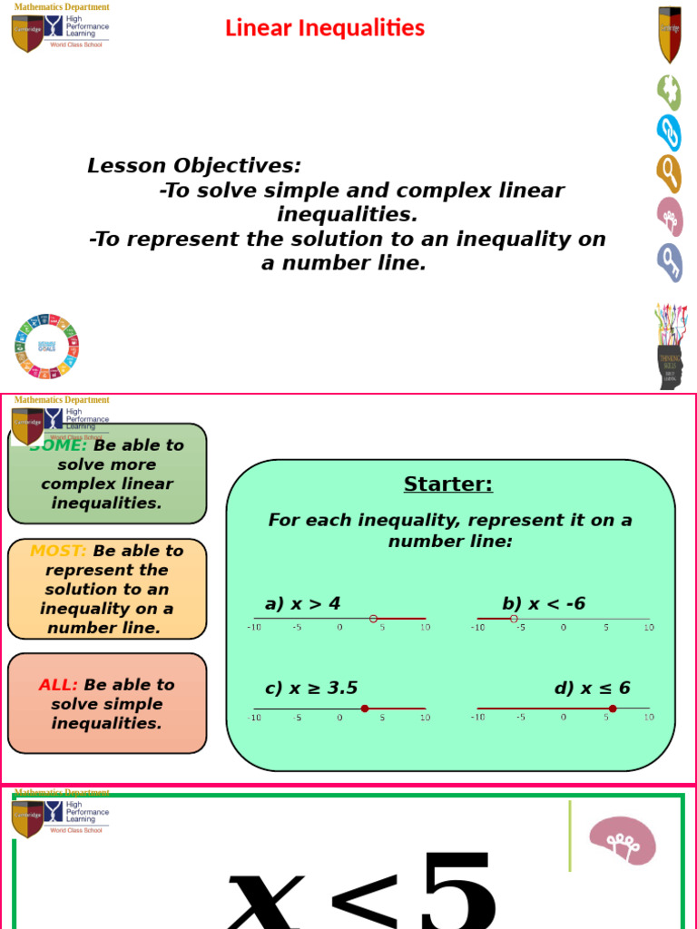 Solving Linear Inequalities Guide | PDF | Inequality (Mathematics ...