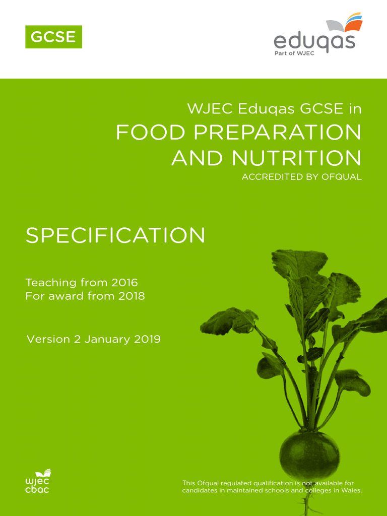 Eduqas GCSE Food Preparation Guide | PDF | Nutrients