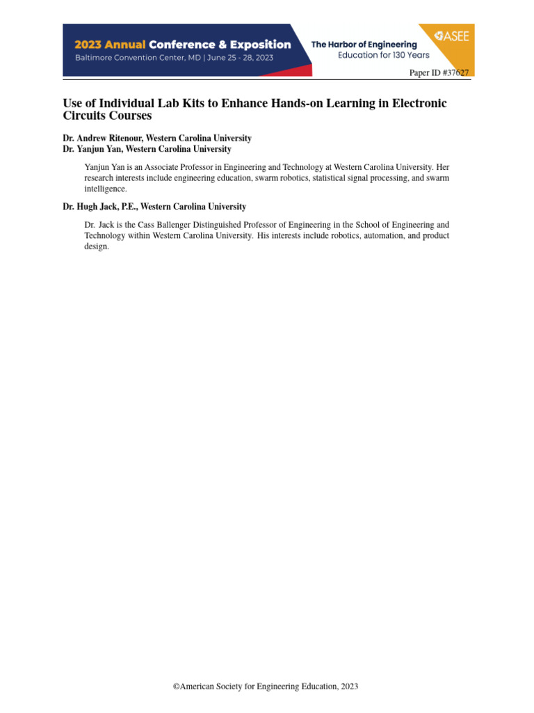 Enhancing Learning with Lab Kits | PDF | Electrical Engineering ...