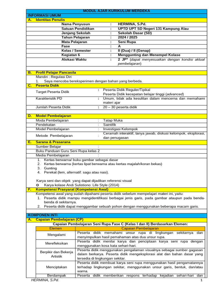 04. MODUL SENI RUPA KLS 2 SMS 2 | PDF