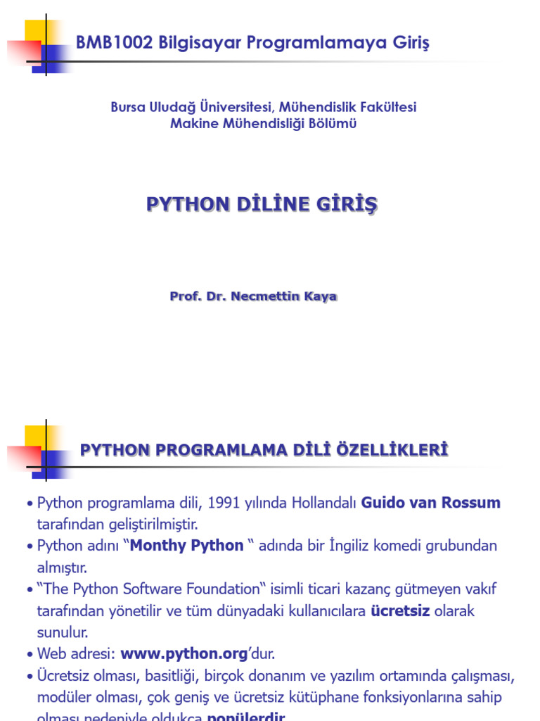 BMB1002 BPG 04 Python Giriş | PDF