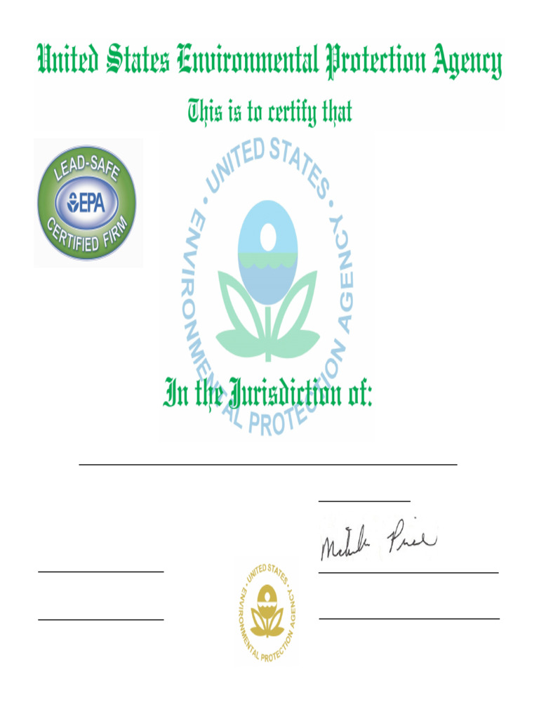 Lead Safe Certified Firm (RRP) Exp 4-5-2025 | PDF
