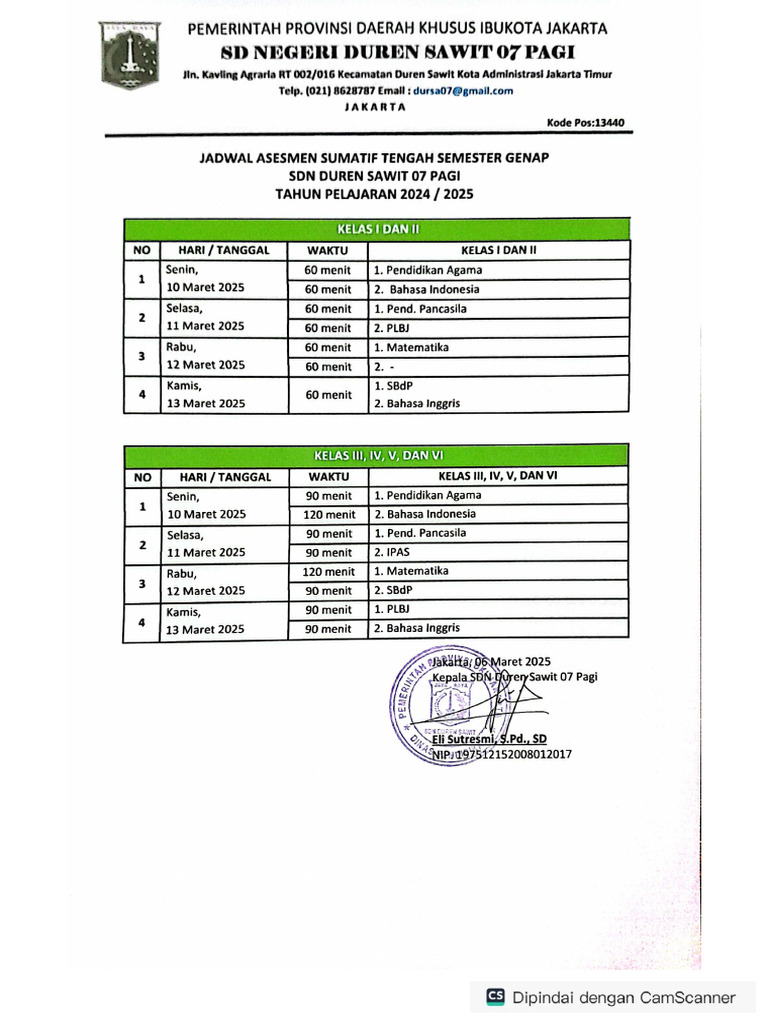 Jadwal UTS Sem II TP.2024 - 2025 | PDF