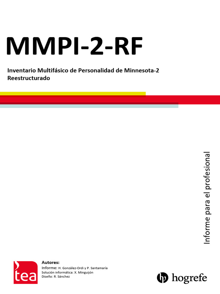 MMPI-2-RF3_UNIVAL229Apl77MG0485_1 | PDF | Pensamiento | Sicología