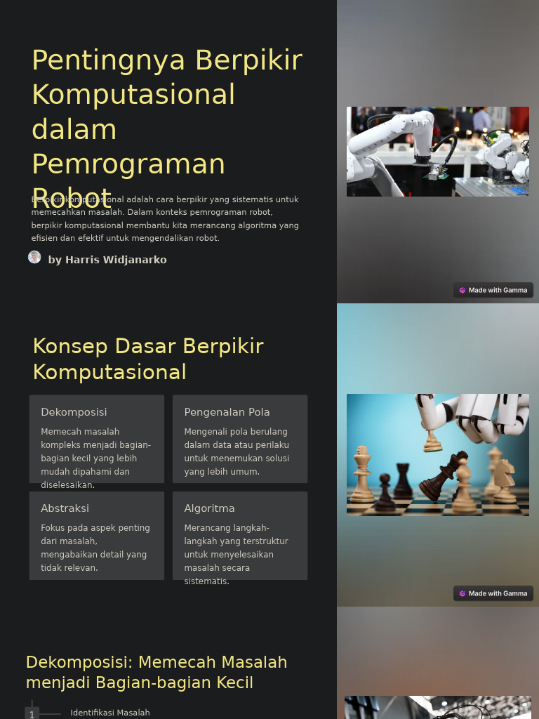 Pentingnya Berpikir Komputasional Dalam Pemrograman Robot | PDF