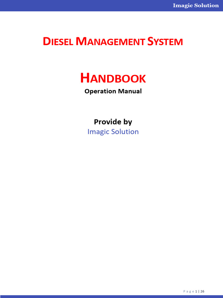 Imagic Diesel Management Handbook | PDF | Microsoft Excel | Mobile App