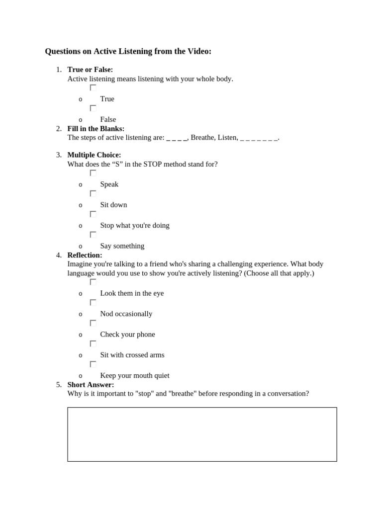 Active Listening | PDF