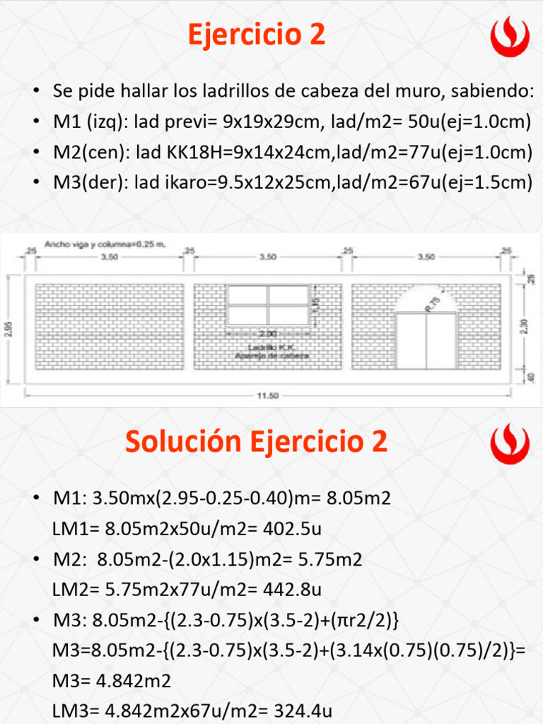 Unidad 3 - Semana 14 - Albañilería_Ejercicios_2(1) | PDF