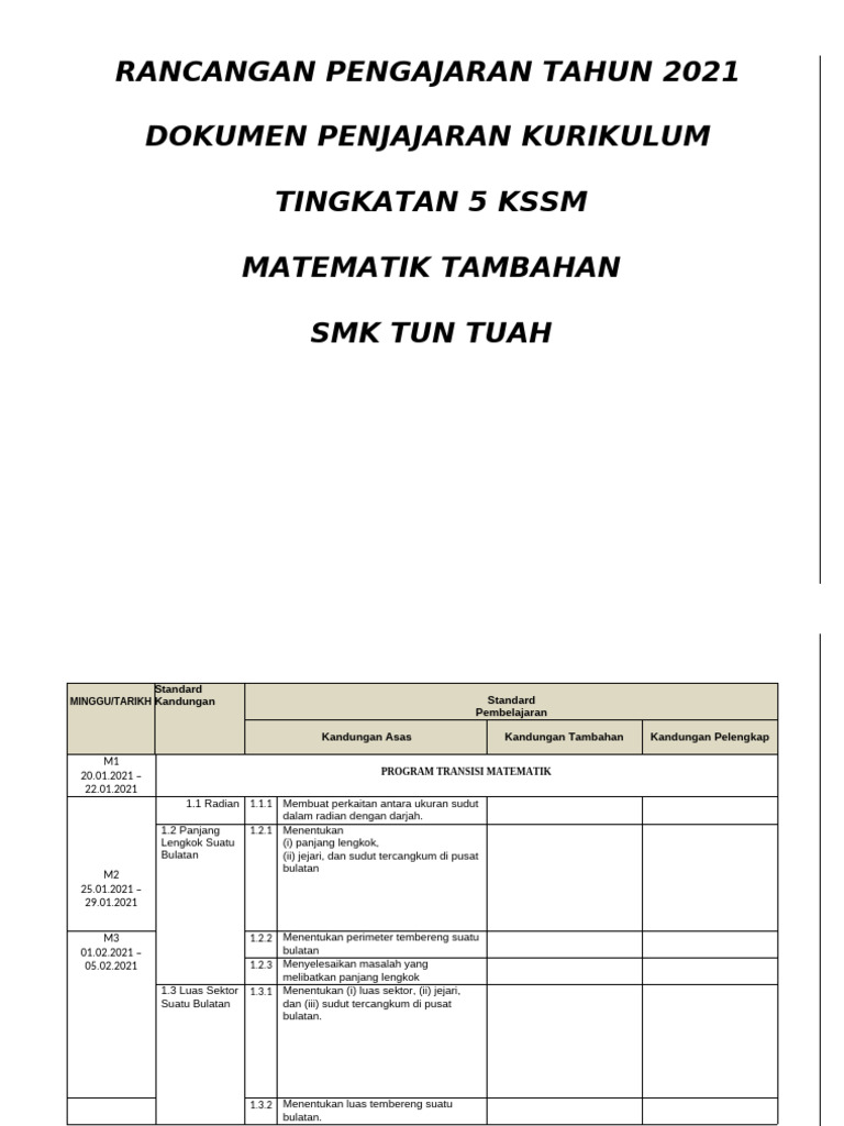 RPT Penjajaran Addmath t5 | PDF