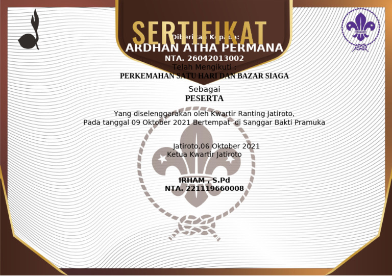 Sertifikat Persari DAN BAZAR SIAGA | PDF