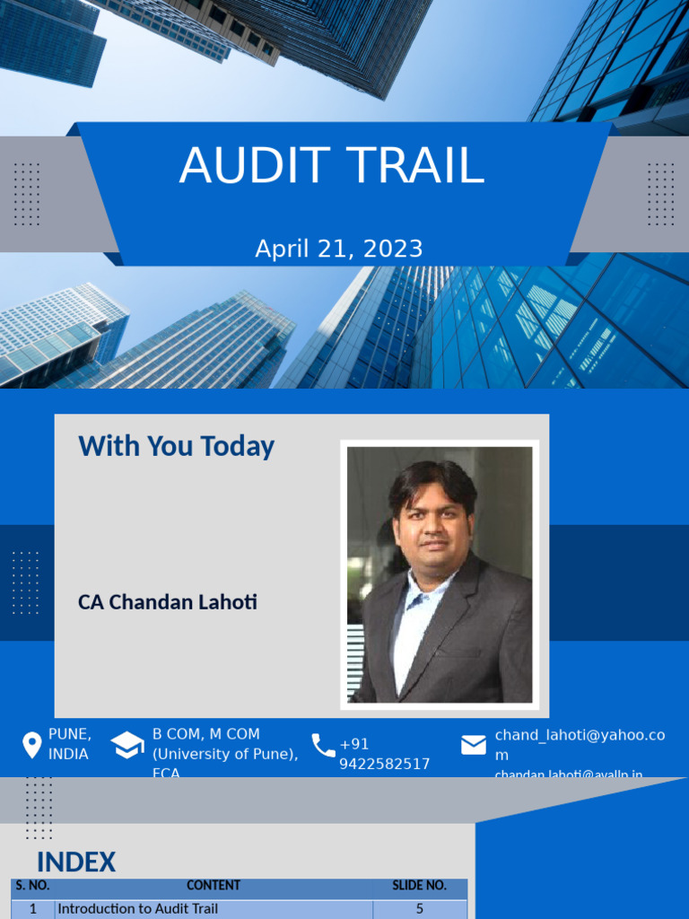 ICAI-Audit-Trail-Final-Presentation | PDF | Audit | Accounting