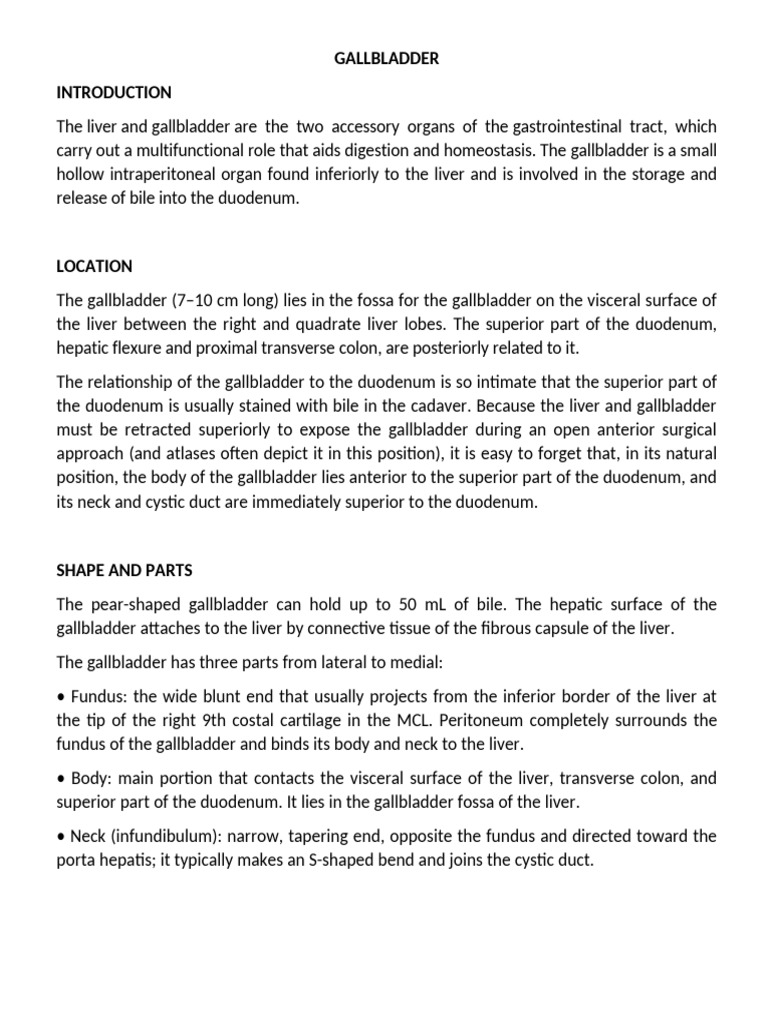 Gall Bladder | PDF | Gallbladder | Liver