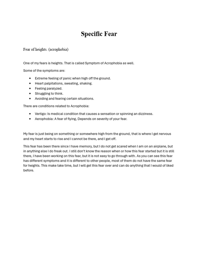 specific fear | PDF