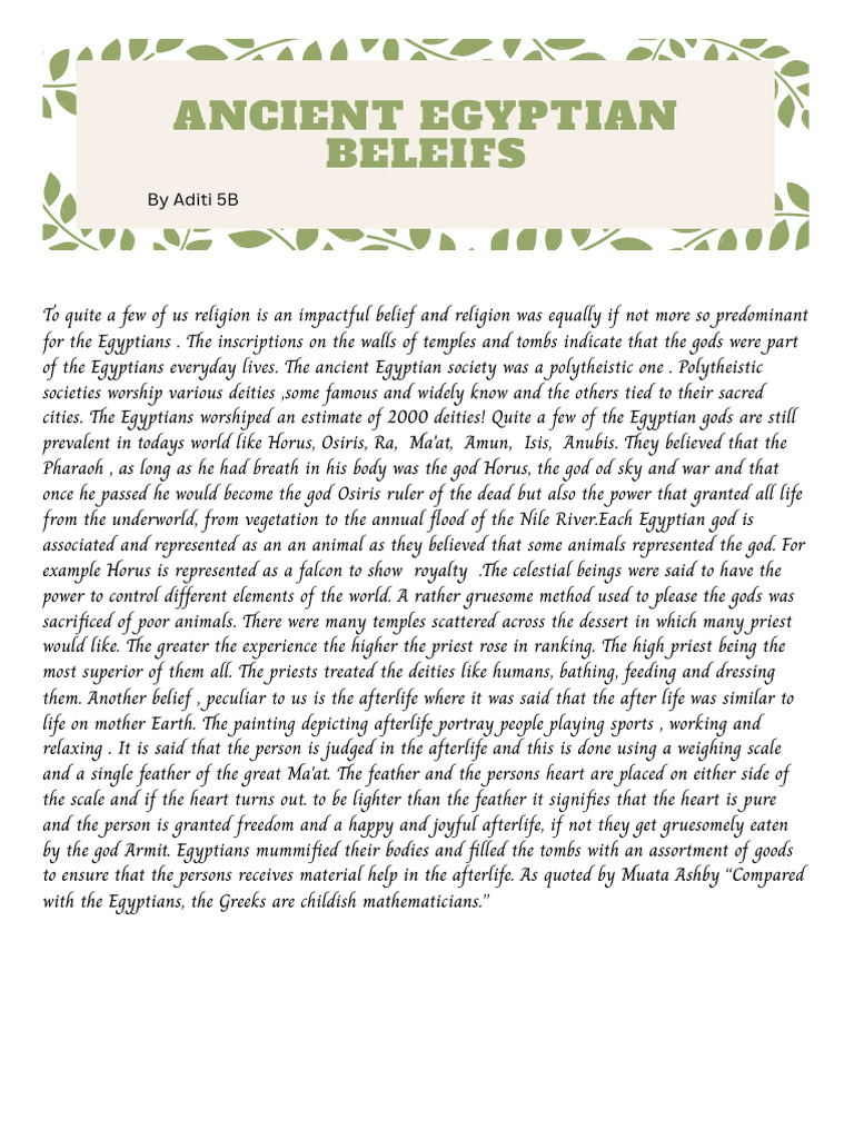 Ancient Egyptian Religious Beliefs | PDF | Ancient Egyptian Religion ...