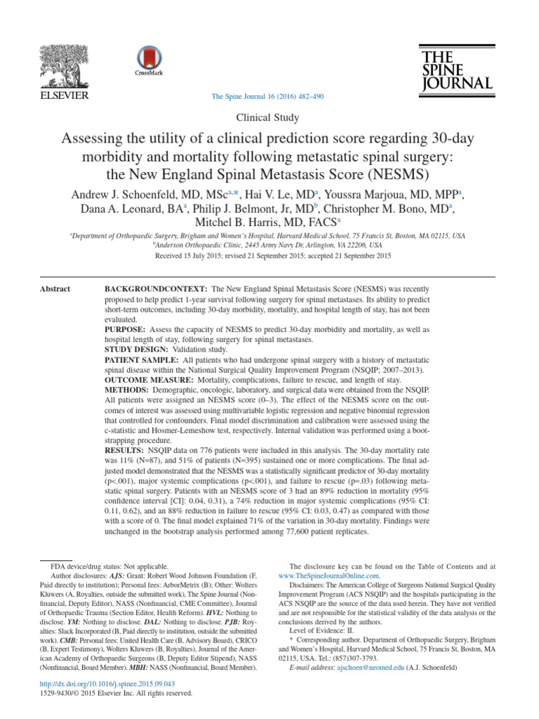Assessing the utility of a clinical prediction score regarding 30-day ...