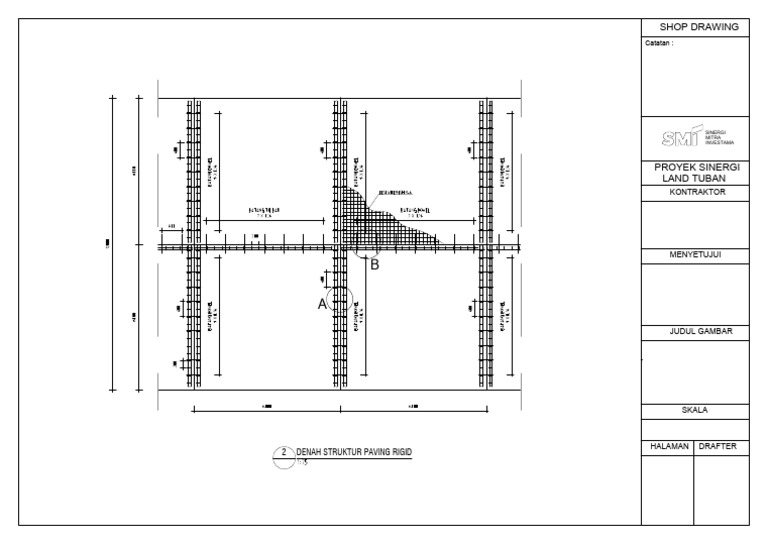 Shop Drawing: 2 Denah Struktur Paving Rigid | PDF