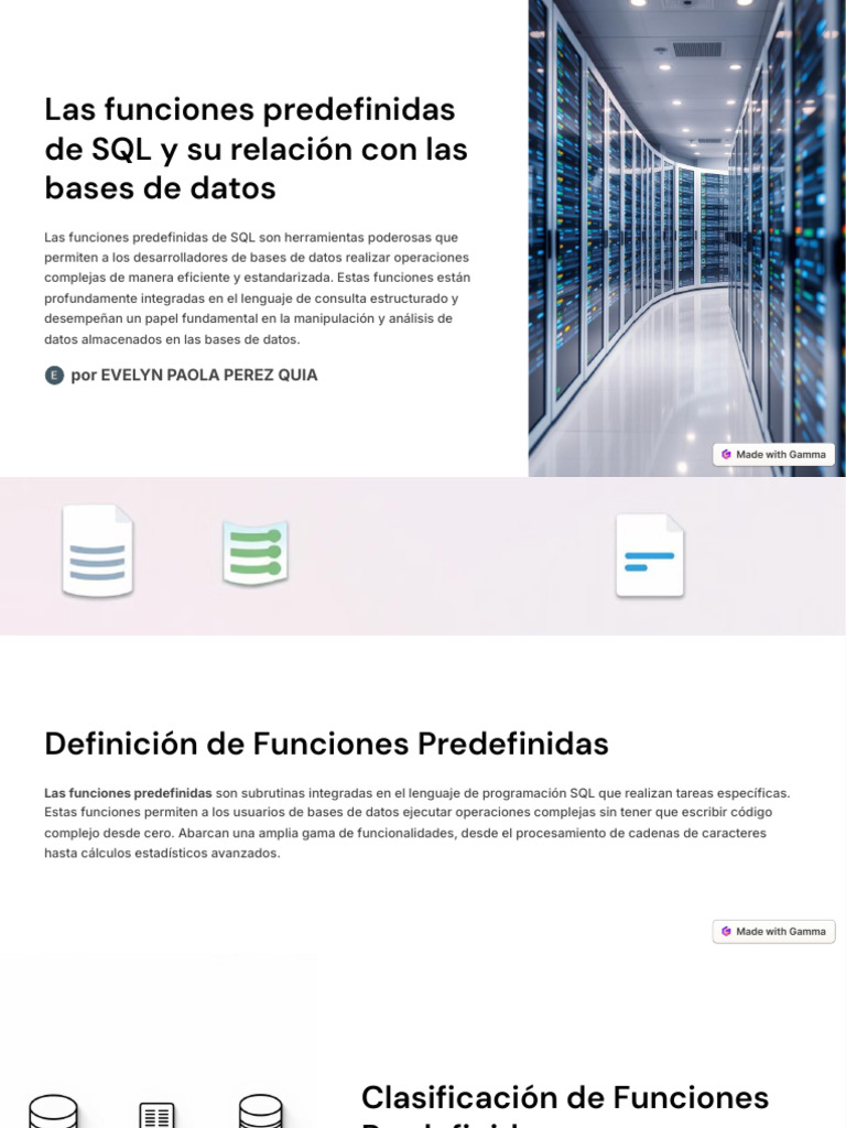 Las Funciones Predefinidas de SQL y Su Relacion Con Las Bases de Datos | PDF | Bases de datos | SQL