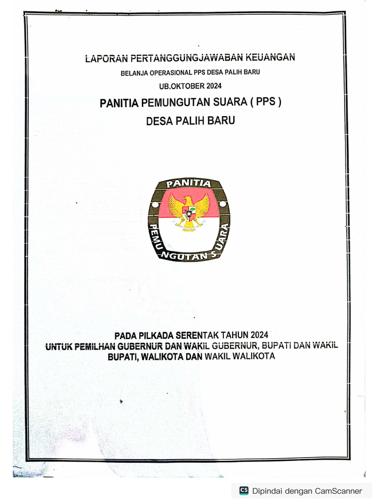 LPJ Operasional Belanja Non Operasional Lainya PPS Ub. Oktober 2024 | PDF