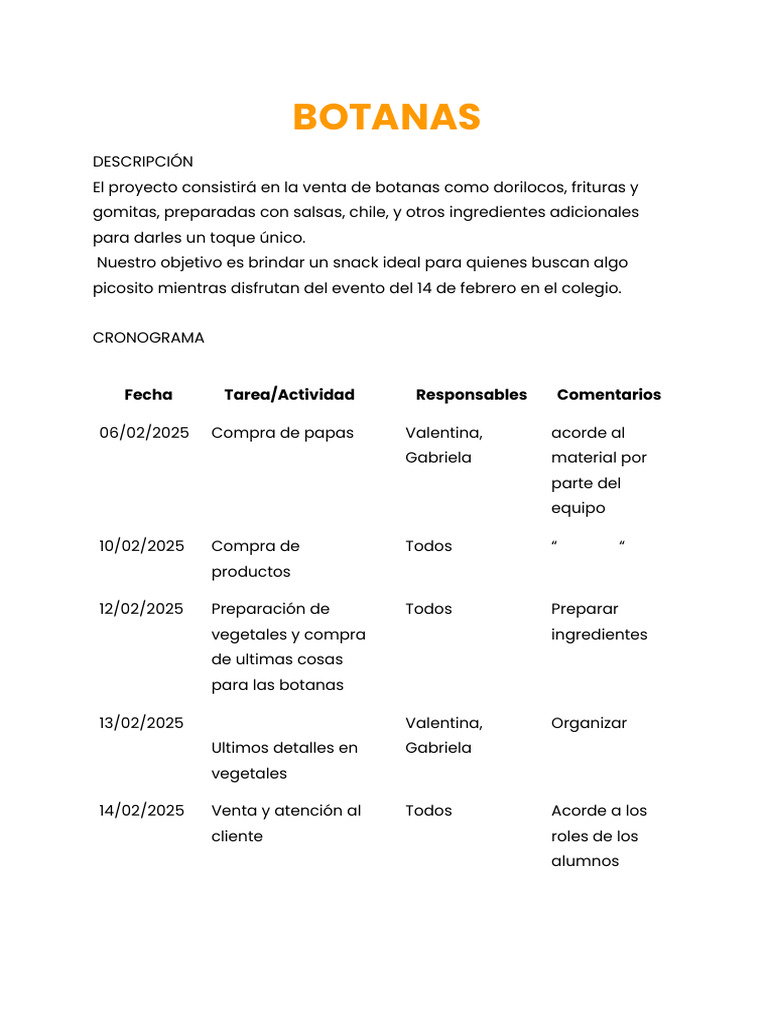 BOTANAS | PDF | Condimentos | Alimentos