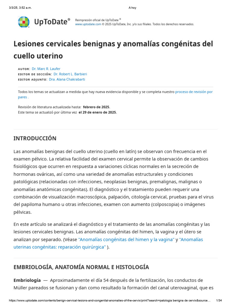 Lesiones Cervicales Benignas y Anomalías Congénitas Del | PDF | Mujeres ...
