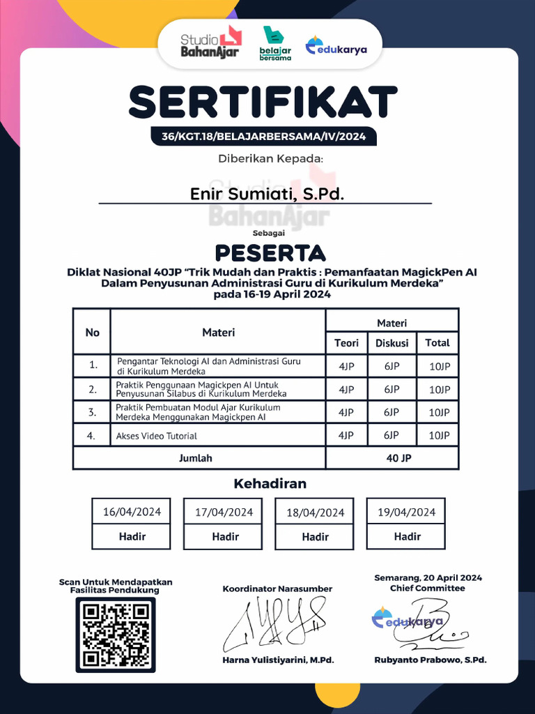 SERTIFIKAT BIMTEK | PDF