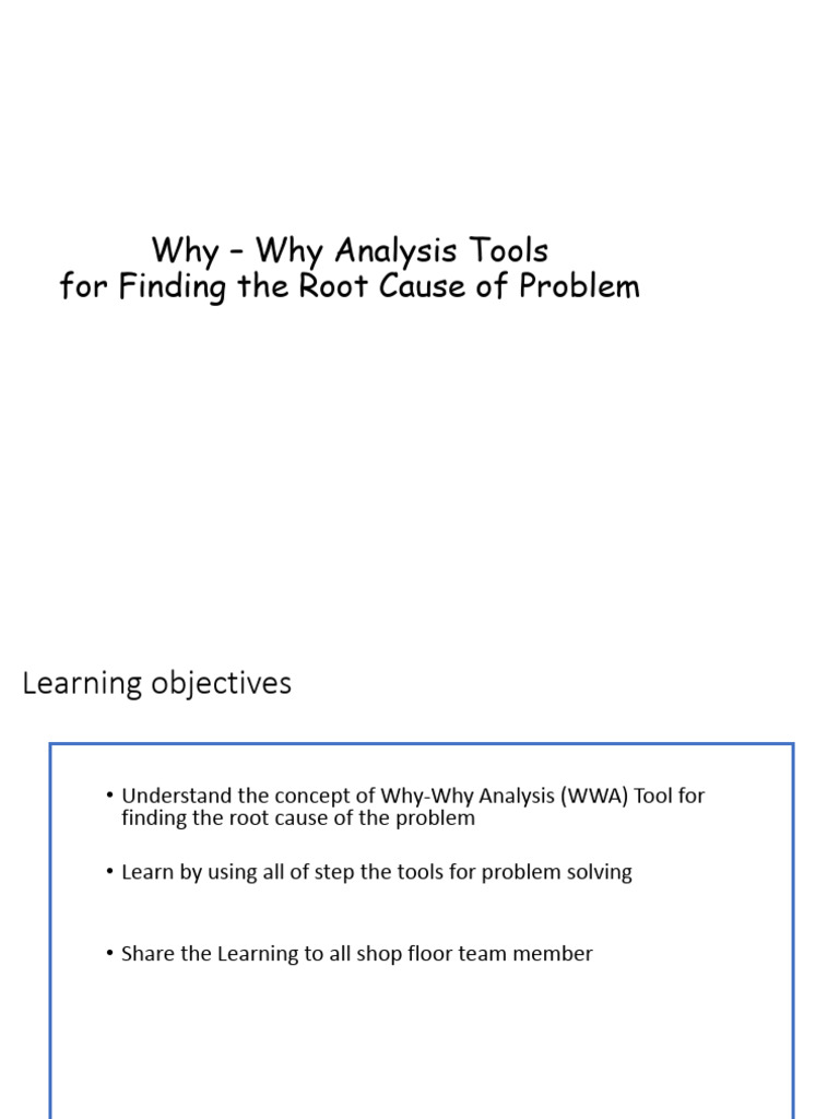 Why-Why Analysis for Root Cause Solutions | PDF | Cognitive Science ...