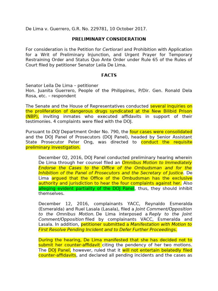 De Lima v. Guerrero | PDF | Asset Forfeiture | Jurisdiction