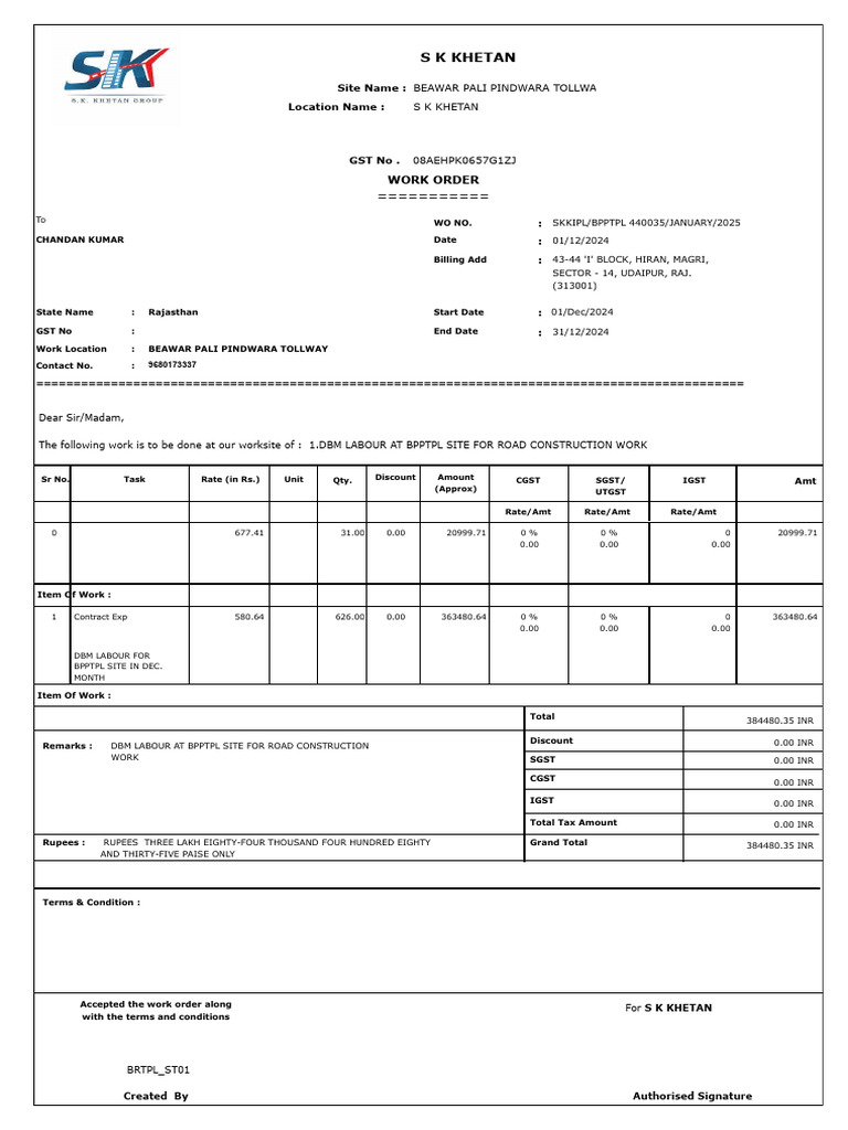 Wo-Chandan BPPTPL | PDF