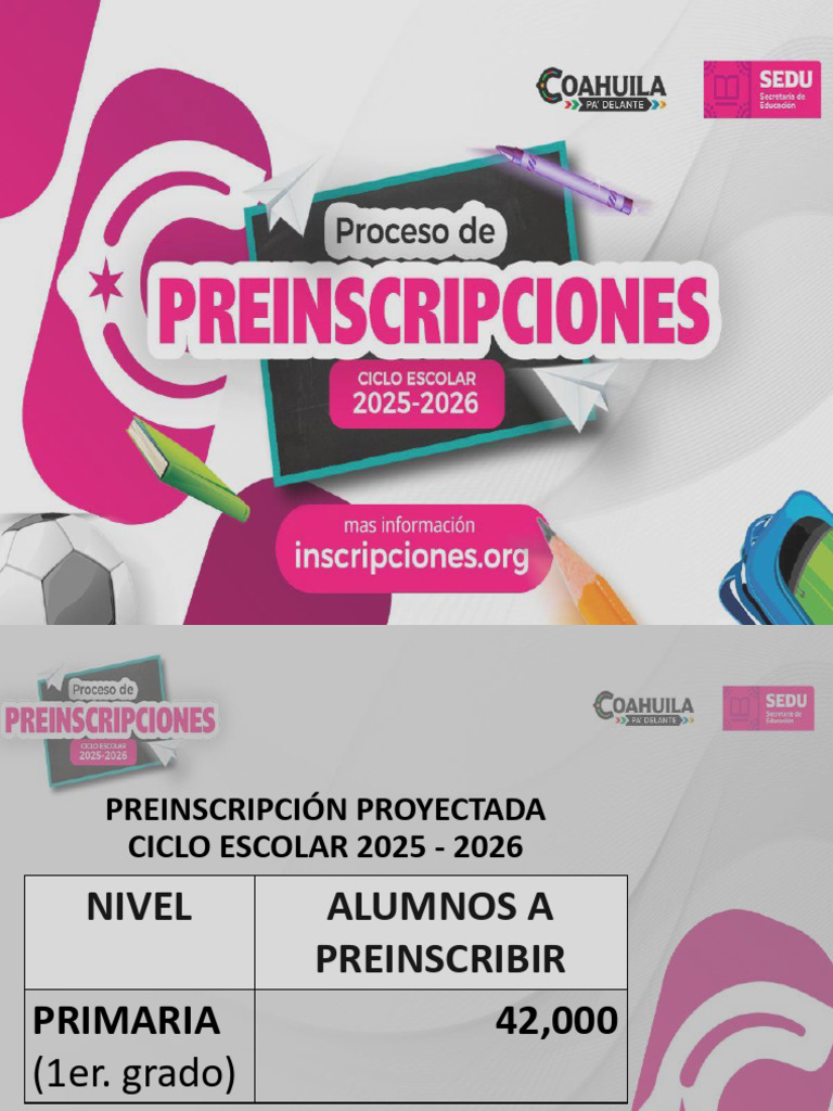 Preinscripción Primaria 2025-2026 Coahuila | PDF | Escuelas