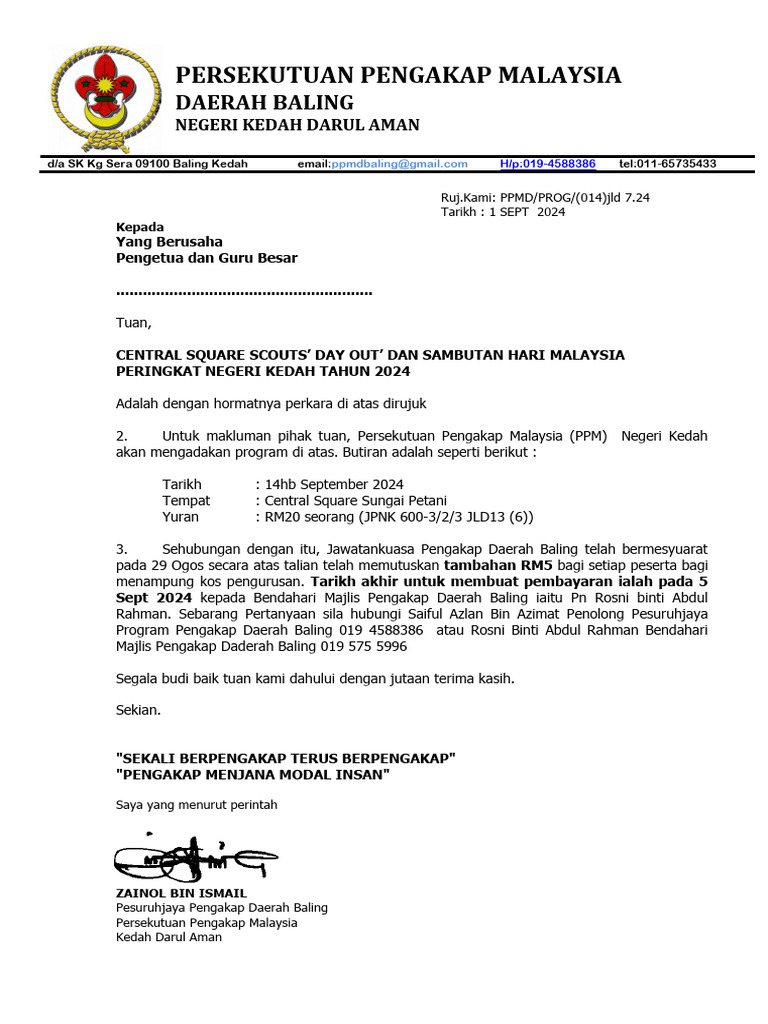 014 SURAT KSDO KPD GURU BESAR PENGETUA | PDF