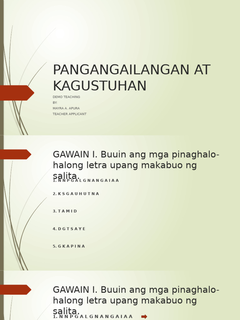 Pangangailangan at Kagustuhan | PDF