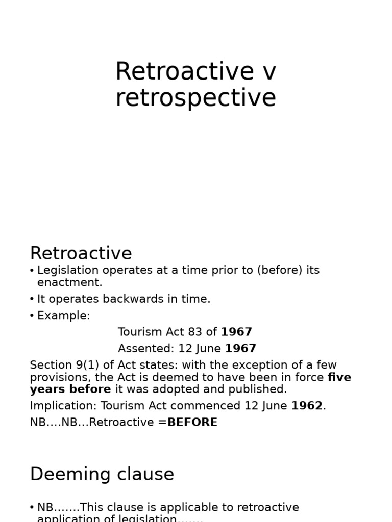 Retroactive v Retrospective | PDF