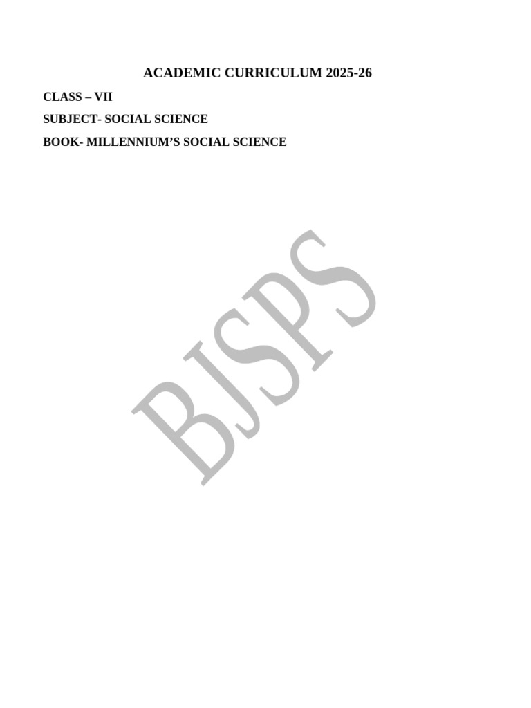 Class 7 Social Science Syllabus 2025-26 | PDF | Geography | Earth Sciences