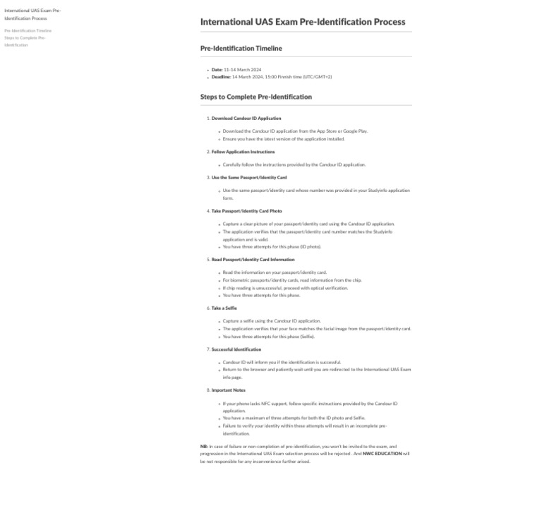UAS Exam Pre-Identification Guide | PDF | Identity Document ...