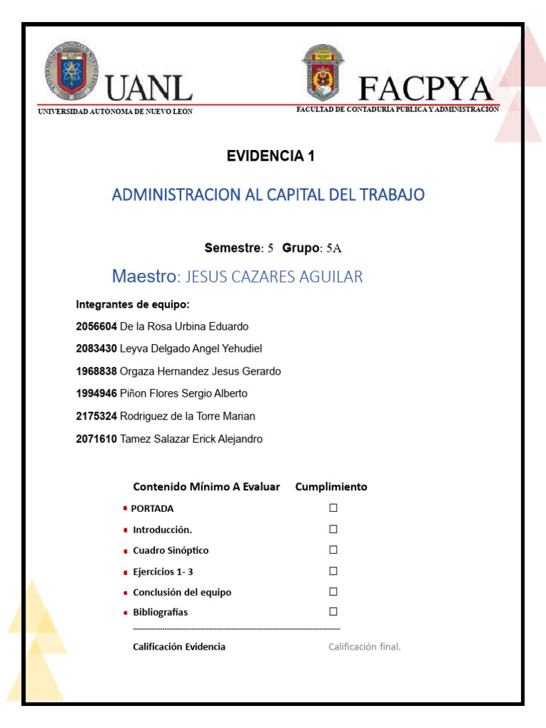 EVICENCIA 1 Admin Cap | PDF | Capital de trabajo | Business