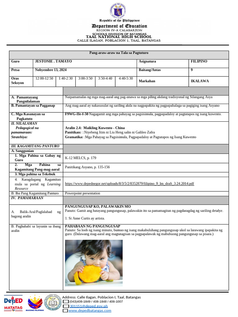 Q2 Aralin 4 - Pagnilayan (Panuring) | PDF