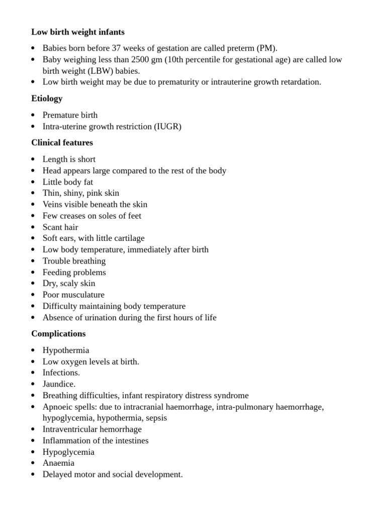 Understanding Low Birth Weight Infants | PDF | Autism | Preterm Birth