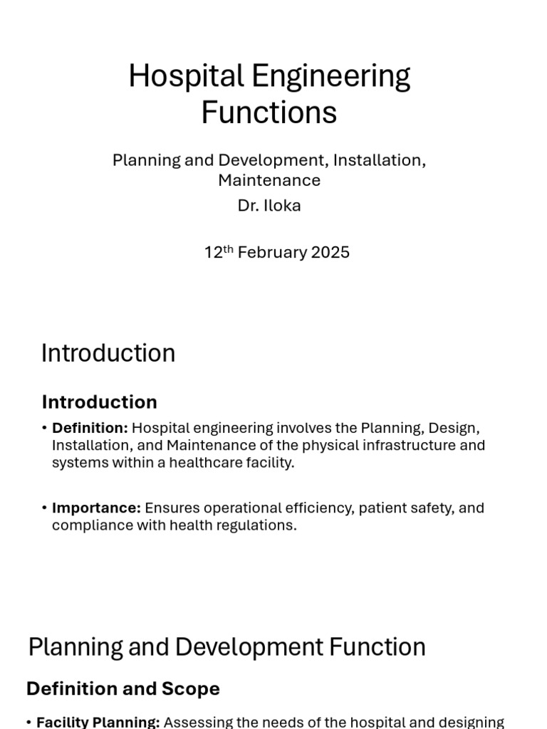 Hospital Engineering: Functions & Strategies | PDF | Waste Management ...