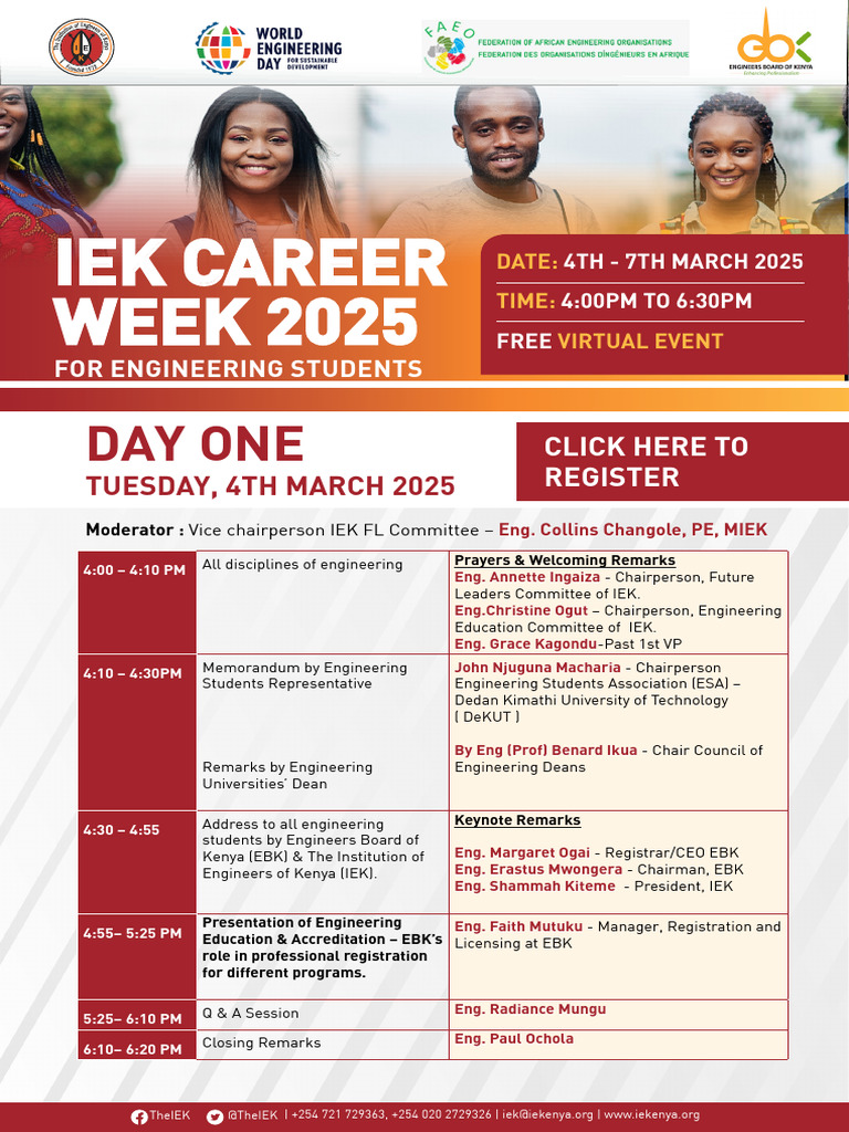 Career Week Programme DAY ONE C | PDF | Meetings | Leadership